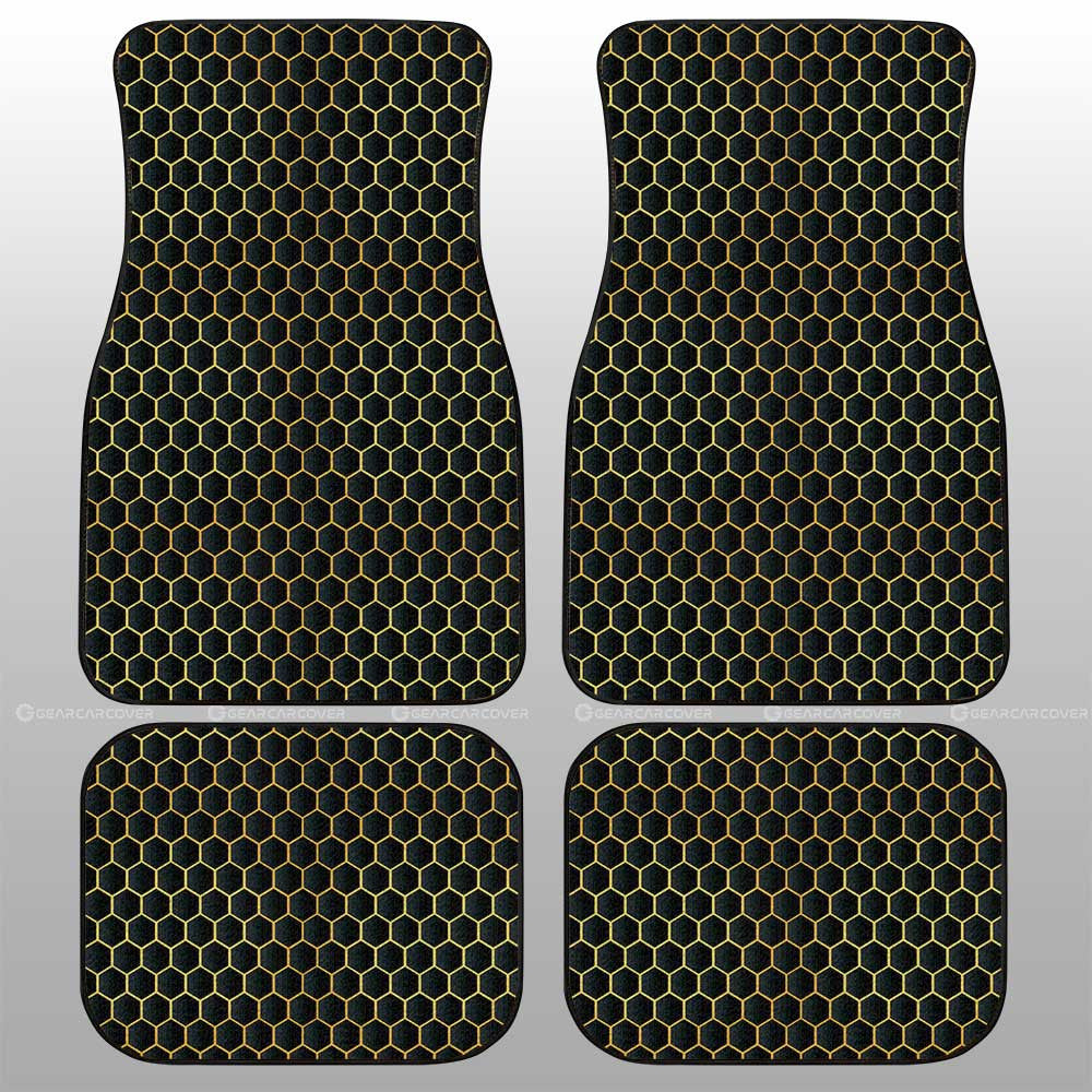 Black Pattern Car Floor Mats Custom Honeycomb Background Car Accessori