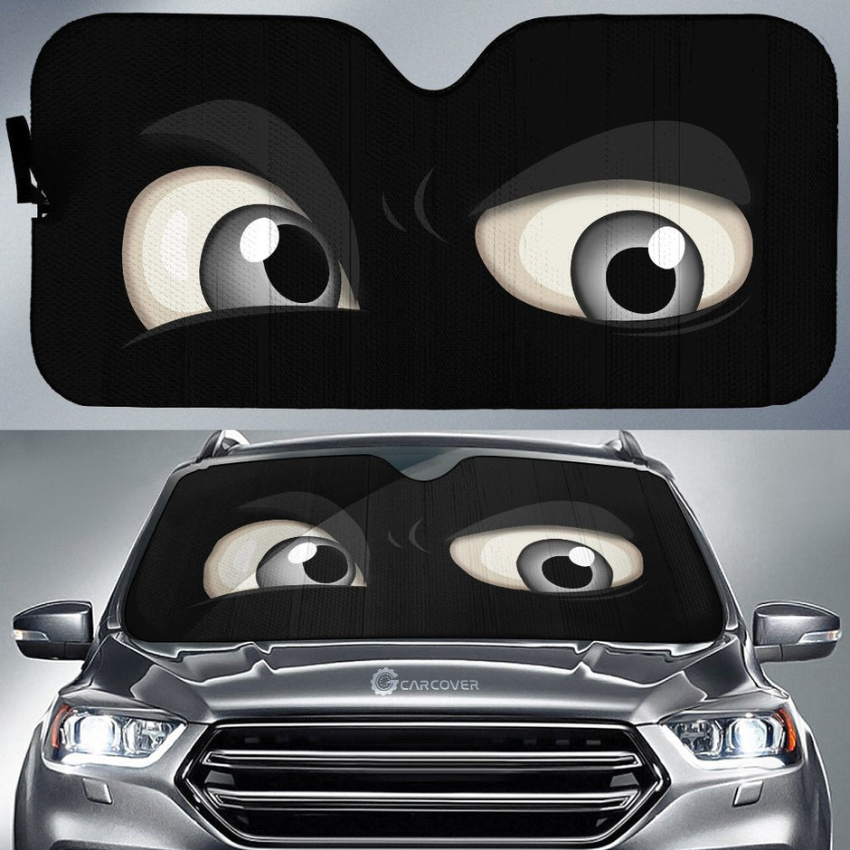 Cartoon Eyes Car Sunshade Custom Funny Car Windshield Accessories