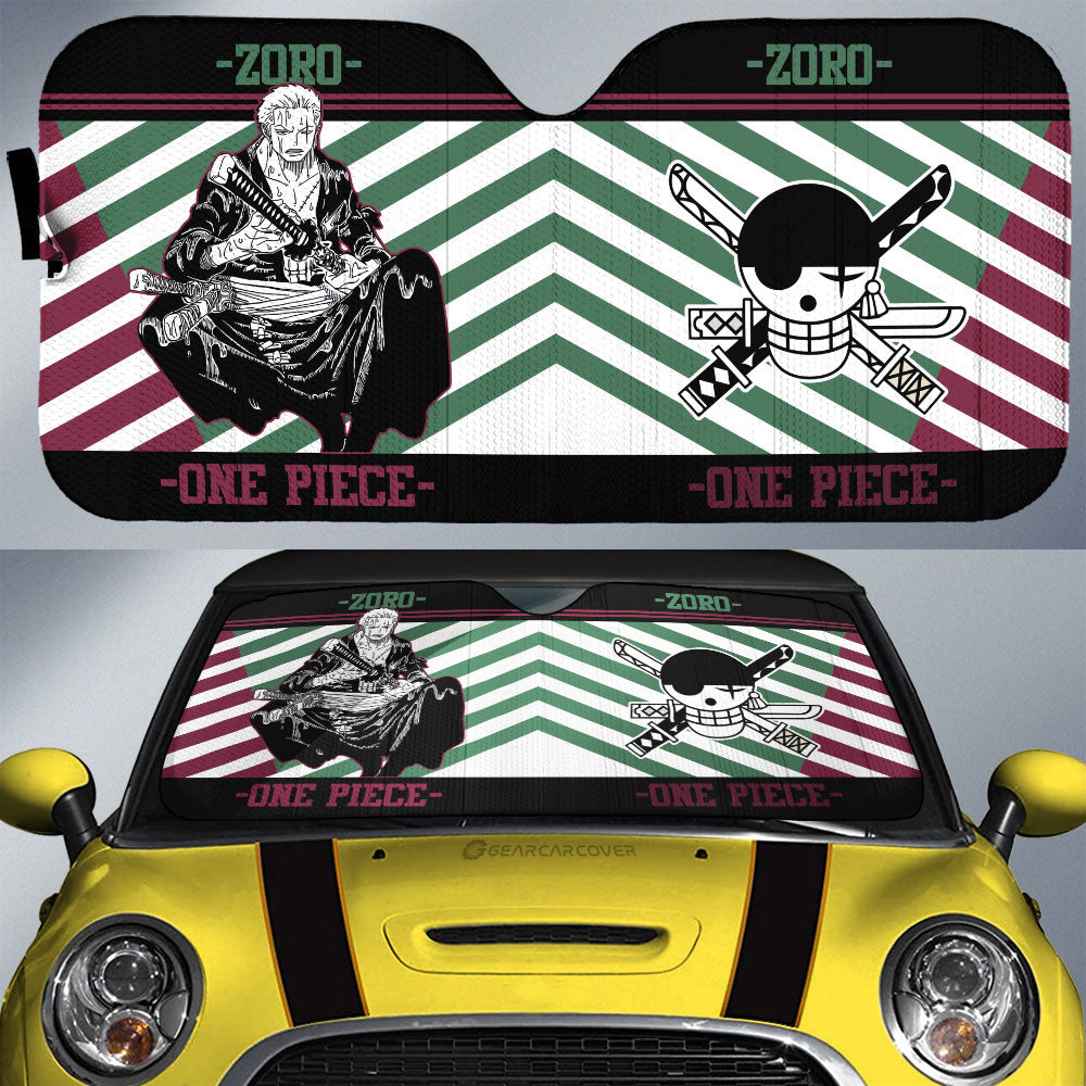 Roronoa Zoro Car Sunshade Custom Car Accessories Mix Manga Style