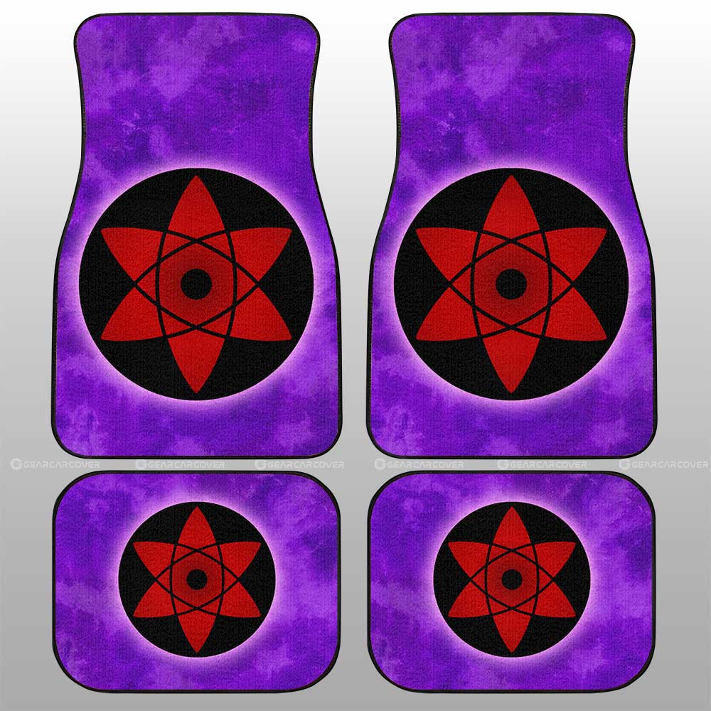 Sasuke Mangekyo Sharingan Car Floor Mats Custom Tie Dye Style