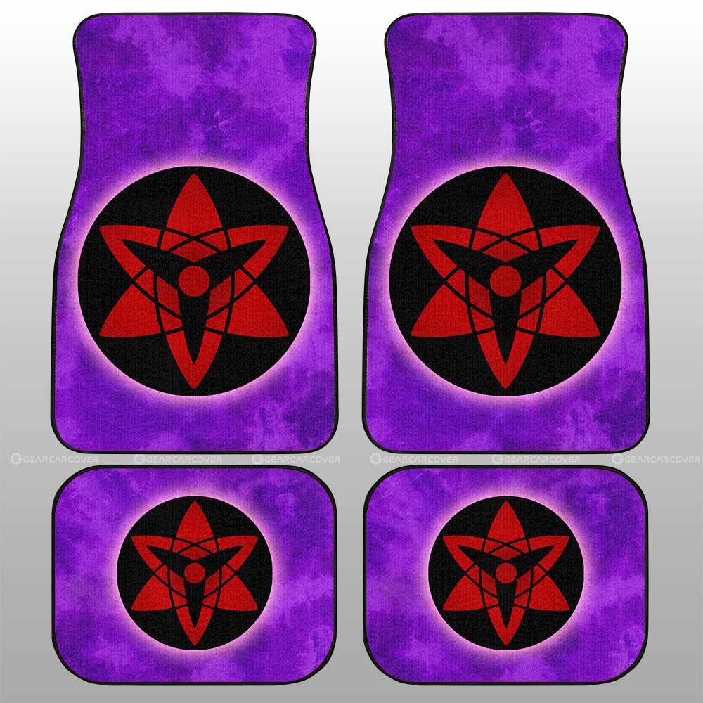Sasuke Uchiha Eternal Mangekyo Sharingan Car Floor Mats Custom Tie Dye