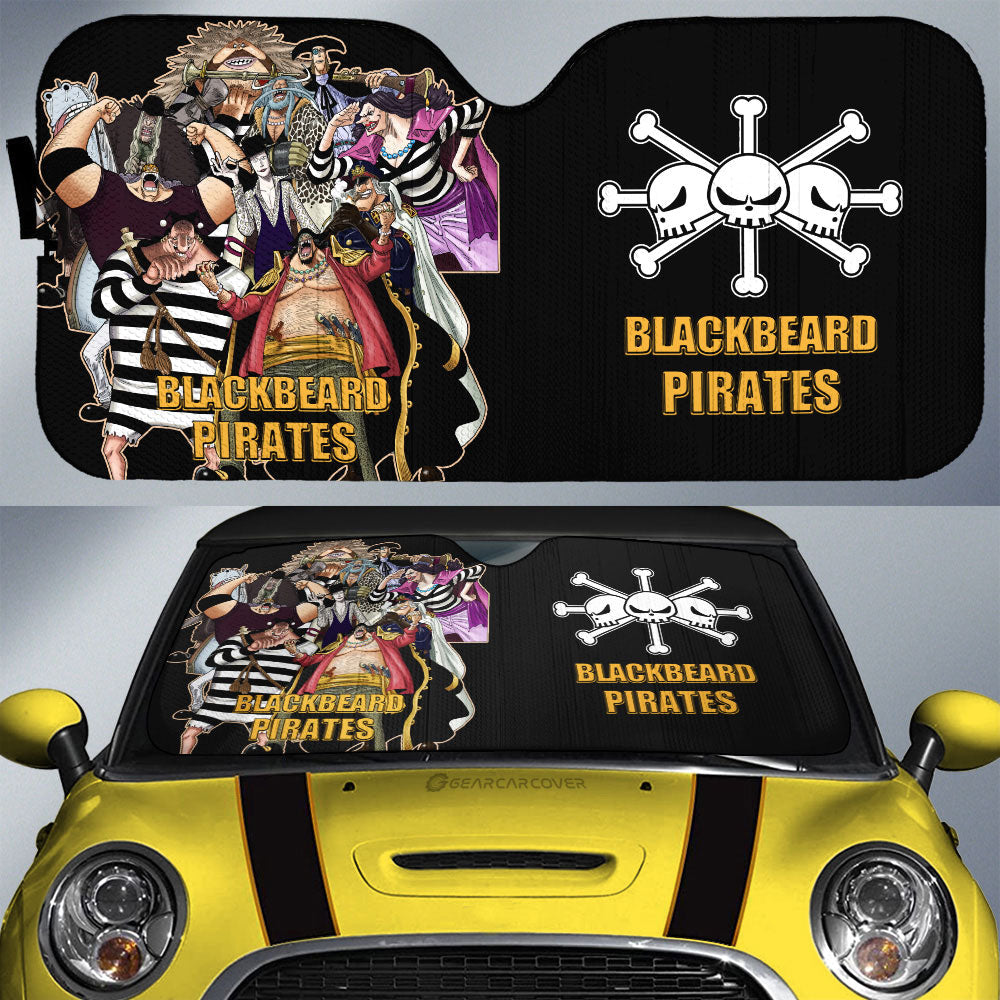 Blackbeard Pirates Car Sunshade Custom One Piece Anime Car Accessories