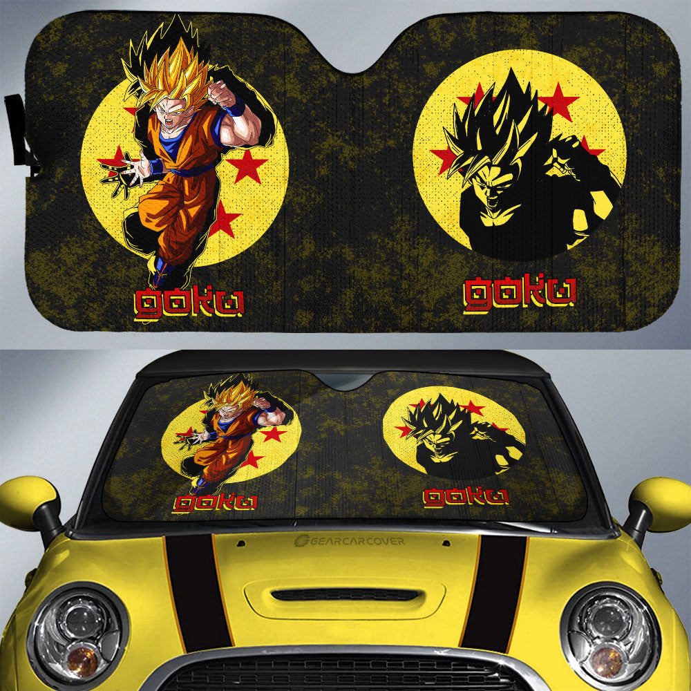 Goku SSJ Car Sunshade Custom Dragon Ball Anime Car Interior Accessorie